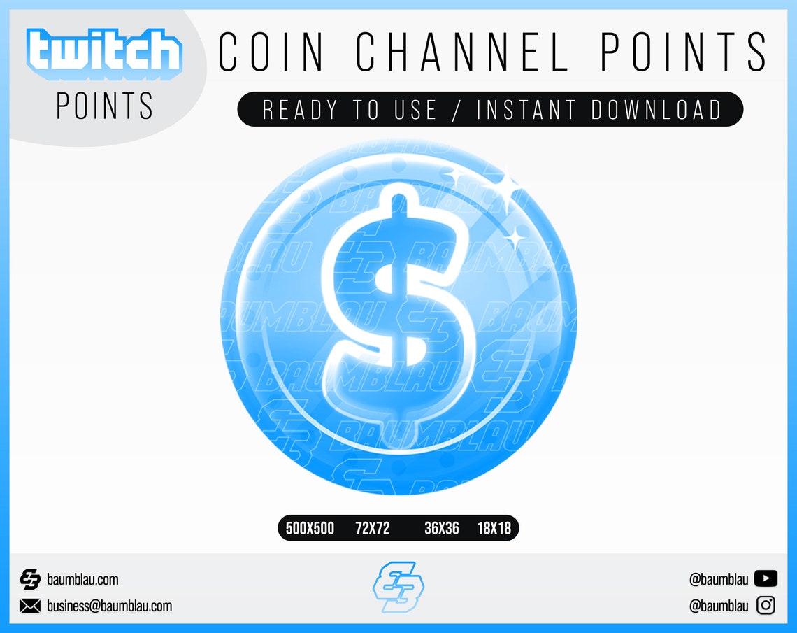 Twitch Emote Dollar Coin Emote blue Twitch Emote/badge - Etsy