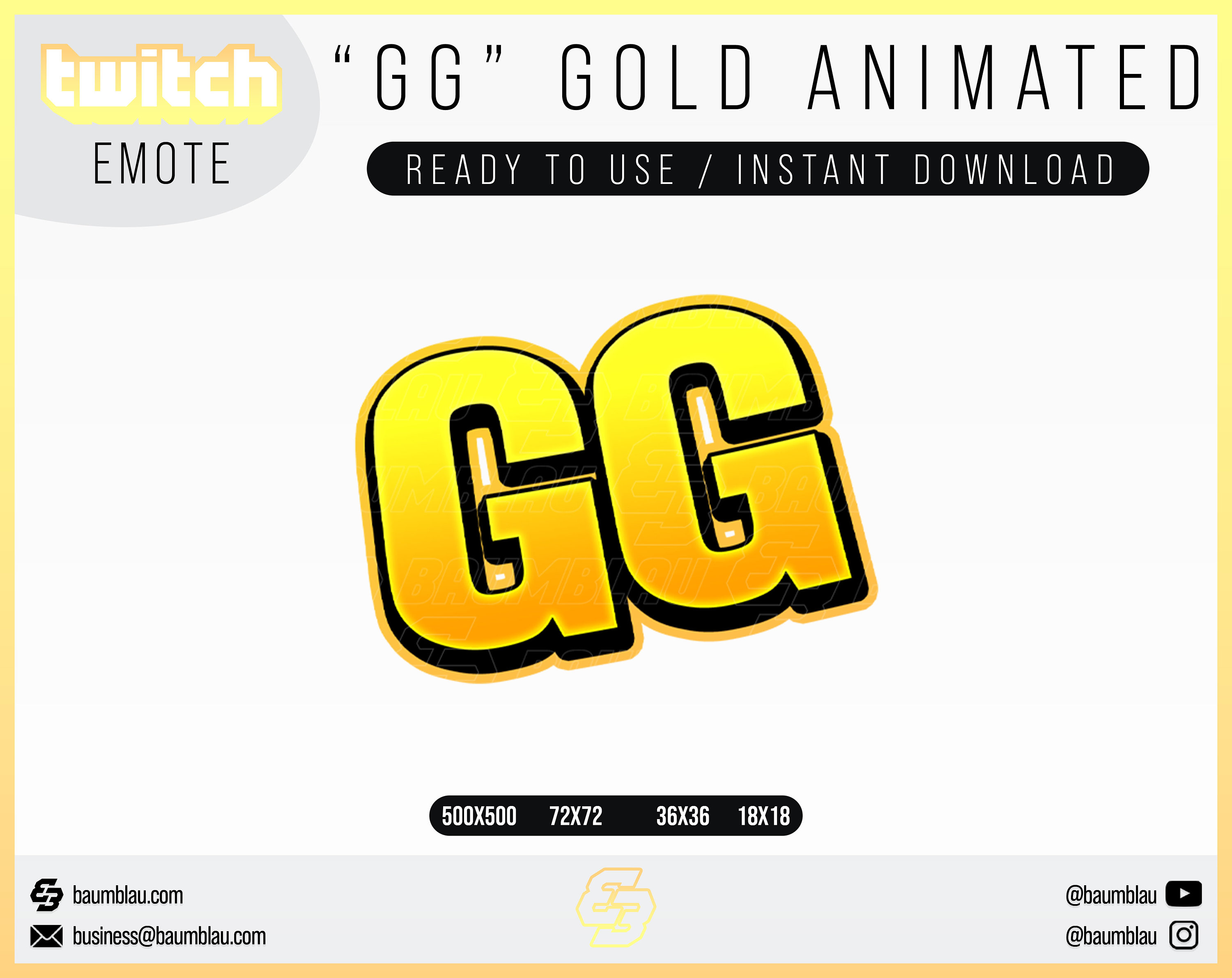 Animated Twitch Emote Twitch GG Emote / Badge Twitch - Etsy UK