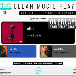 Twitch Widget — Spotify Music Player Overlay Customizable | Stream ...