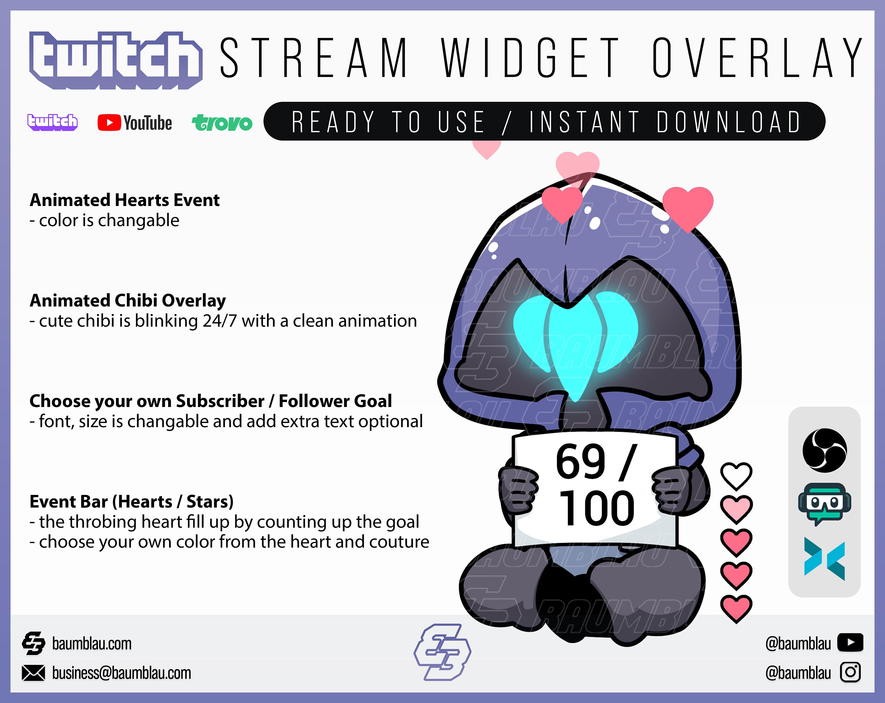 Valorant Widget Goal Overlay obs/streamlabs Cute Chibi Omen Widget ...