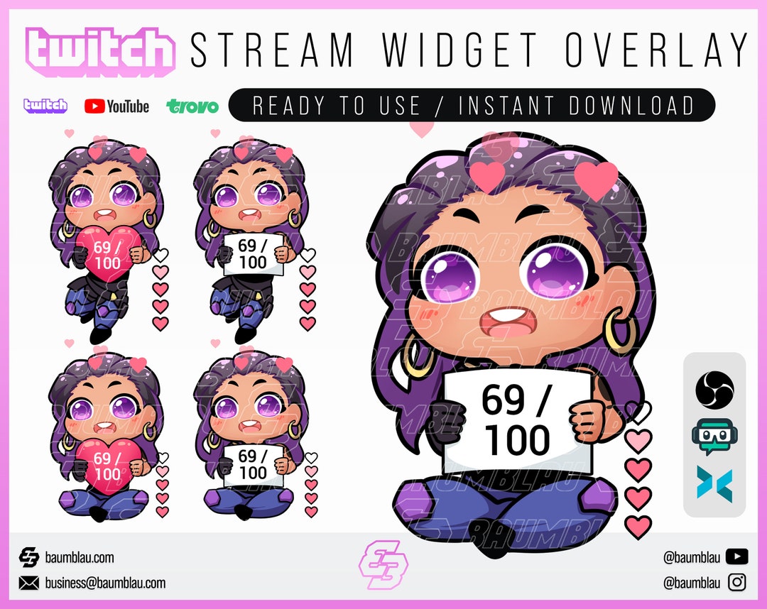 Valorant Widget Goal Overlay [obs/streamlabs] Cute Chibi Reyna Widget ...