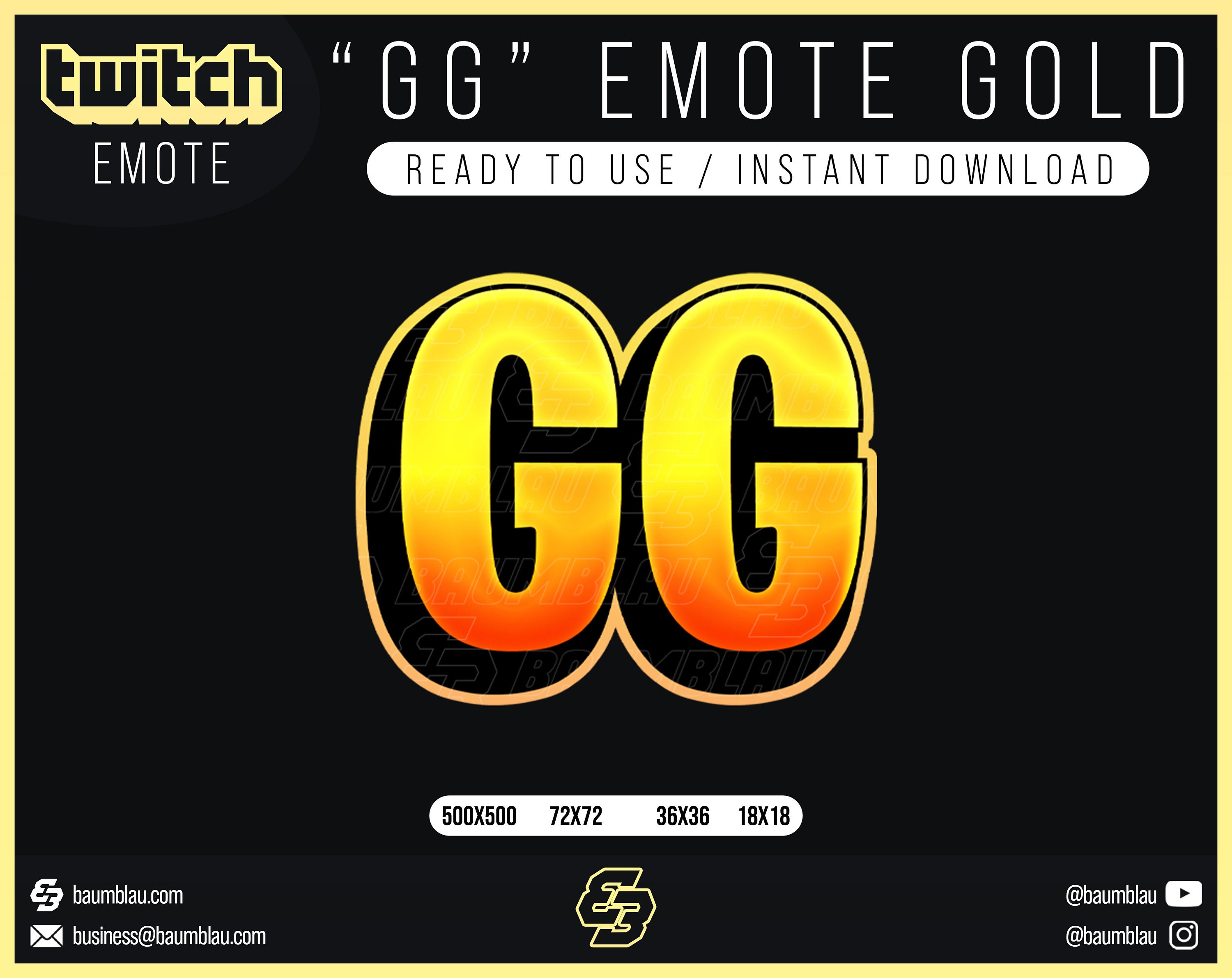 GG Emote | Twitch Emote | Instant Download - Etsy