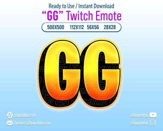 GG Emote Twitch Emote Instant Download - Etsy