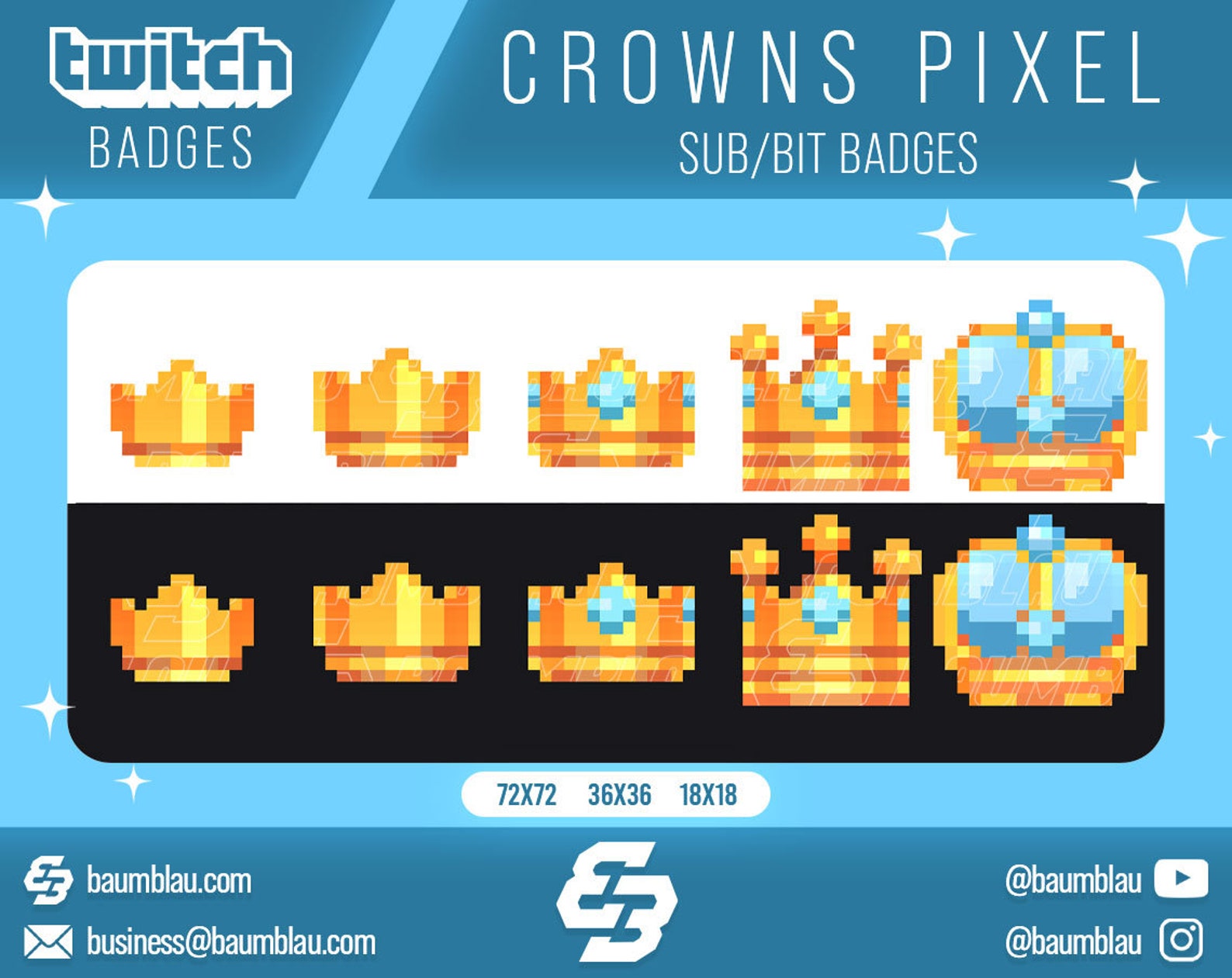 Crown Badges Twitch Twitch Sub Badges Emotes Twitch Badge | Etsy