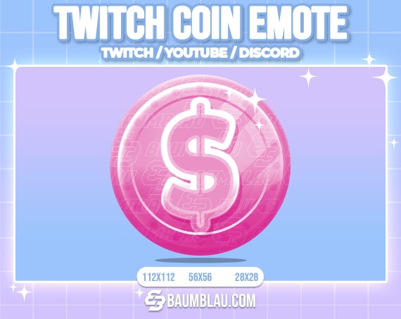 Twitch Emote Dollar Coin Emote pink Twitch Emote/badge - Etsy