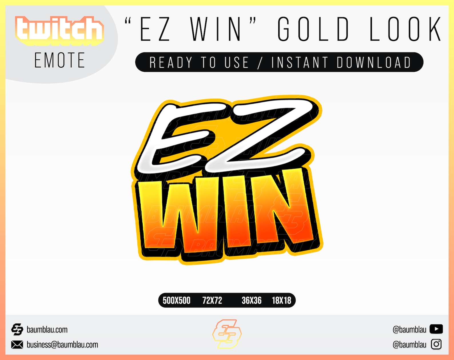Twitch Emote Twitch ez Win Emote / Badge Twitch Streamer Emote Twitch ...