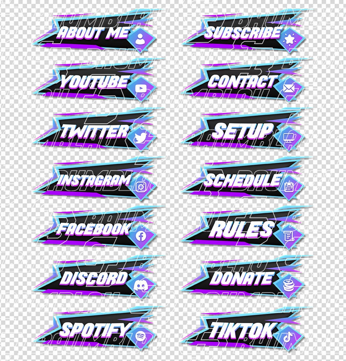 14x Twitch Panels Aesthetic Purple Panels Streamer Panels - Etsy
