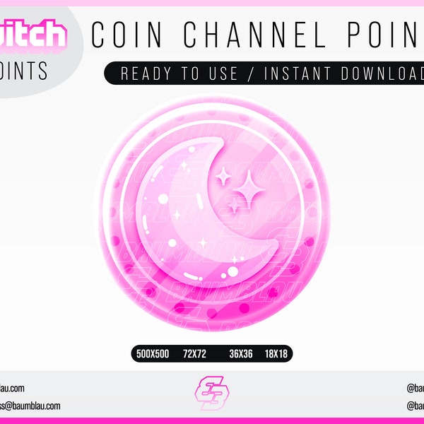 Twitch Channel Points Icon Pink Moon - Etsy