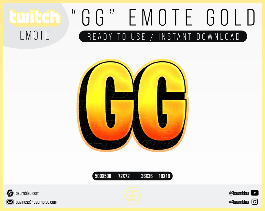 GG Emote | Twitch Emote | Instant Download - Etsy