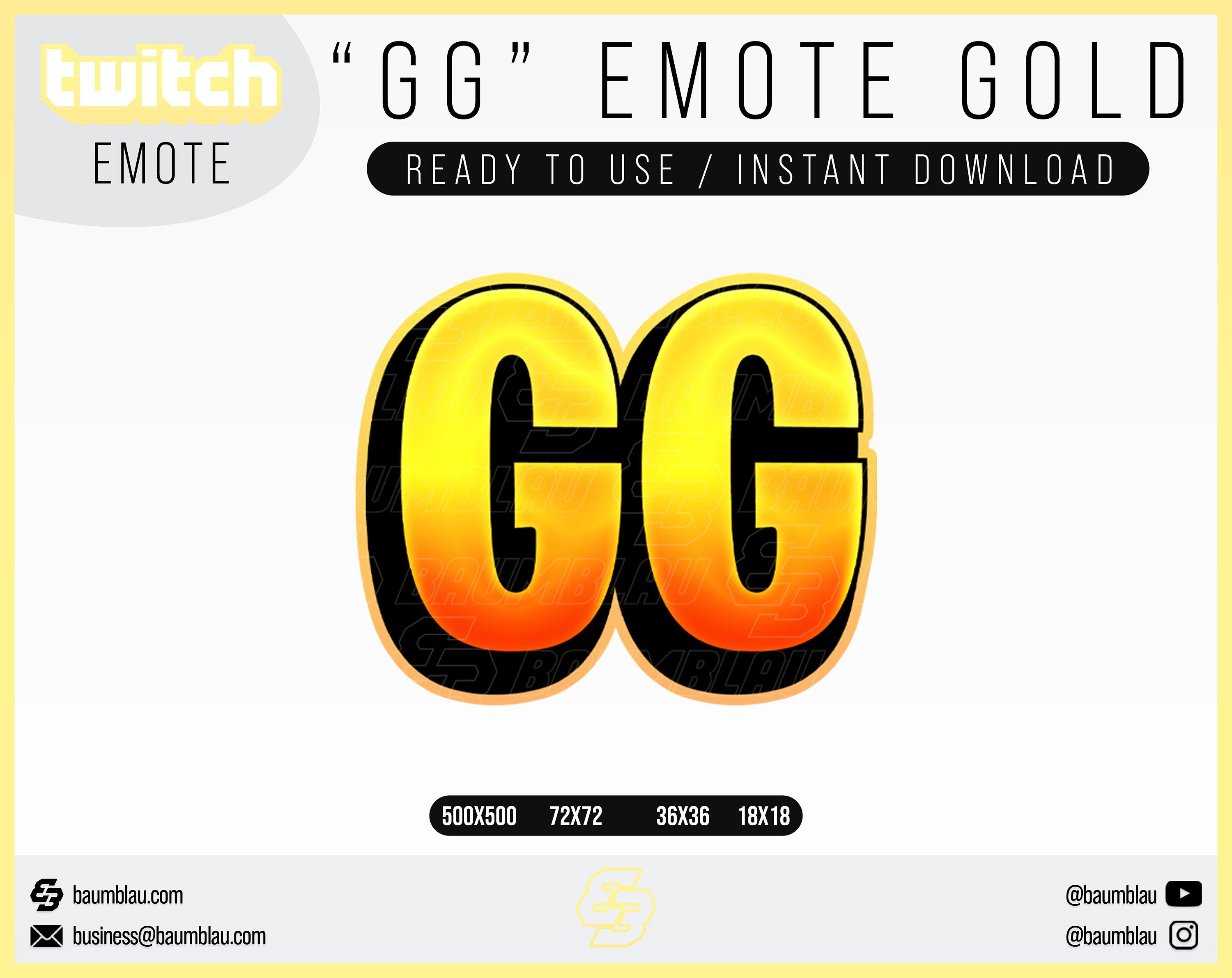 GG Emote Twitch Emote Téléchargement instantané - Etsy France