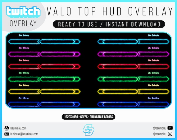 Animated Valorant HUD Overlay Package Changable Color - Etsy