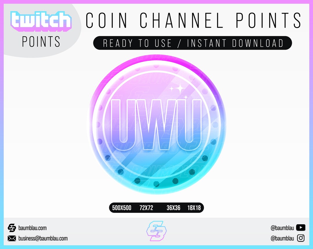 Uwu Coin Gradient | Twitch Channel Points - Emote/badge Coin Icon ...