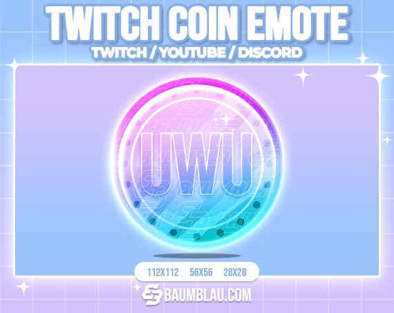 Uwu Coin Gradient Twitch Channel Points Emote/badge Coin | Etsy