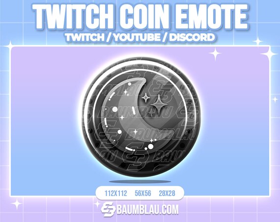 Moon Coin Black Twitch Channel Points Emote/badge Coin - Etsy