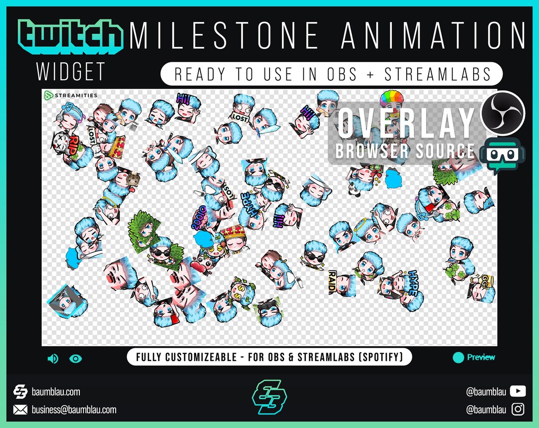 Stream Widget Overlay MILESTONE Widget Overlay Stream Widget OBS Widget ...