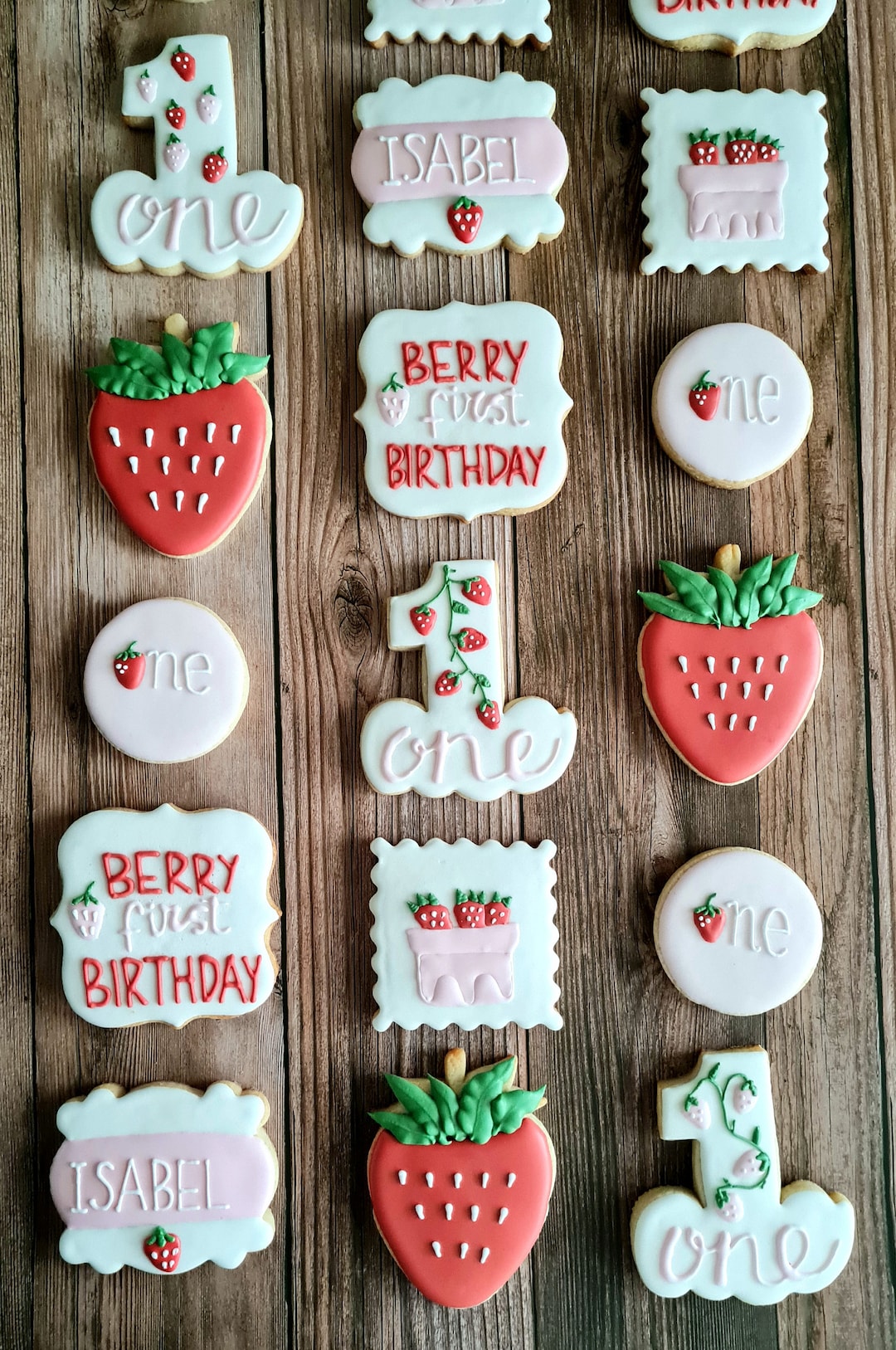 Berry First Birthday Cookies Custom Made First Birthday Gift - Etsy
