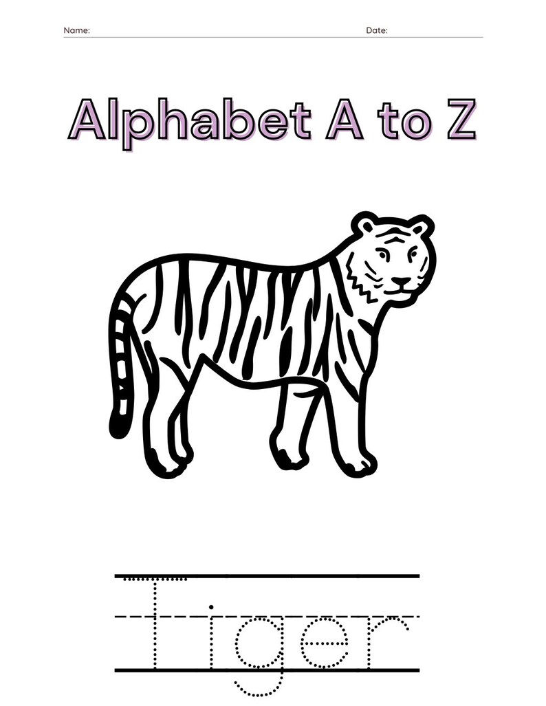 Handwriting Practice Sheets Alphabet Tracing Dotted Lines A-Z Preschool ...