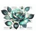 12 Teal Roses Clipart, Floral Clipart, Roses Watercolor Clipart, Roses ...