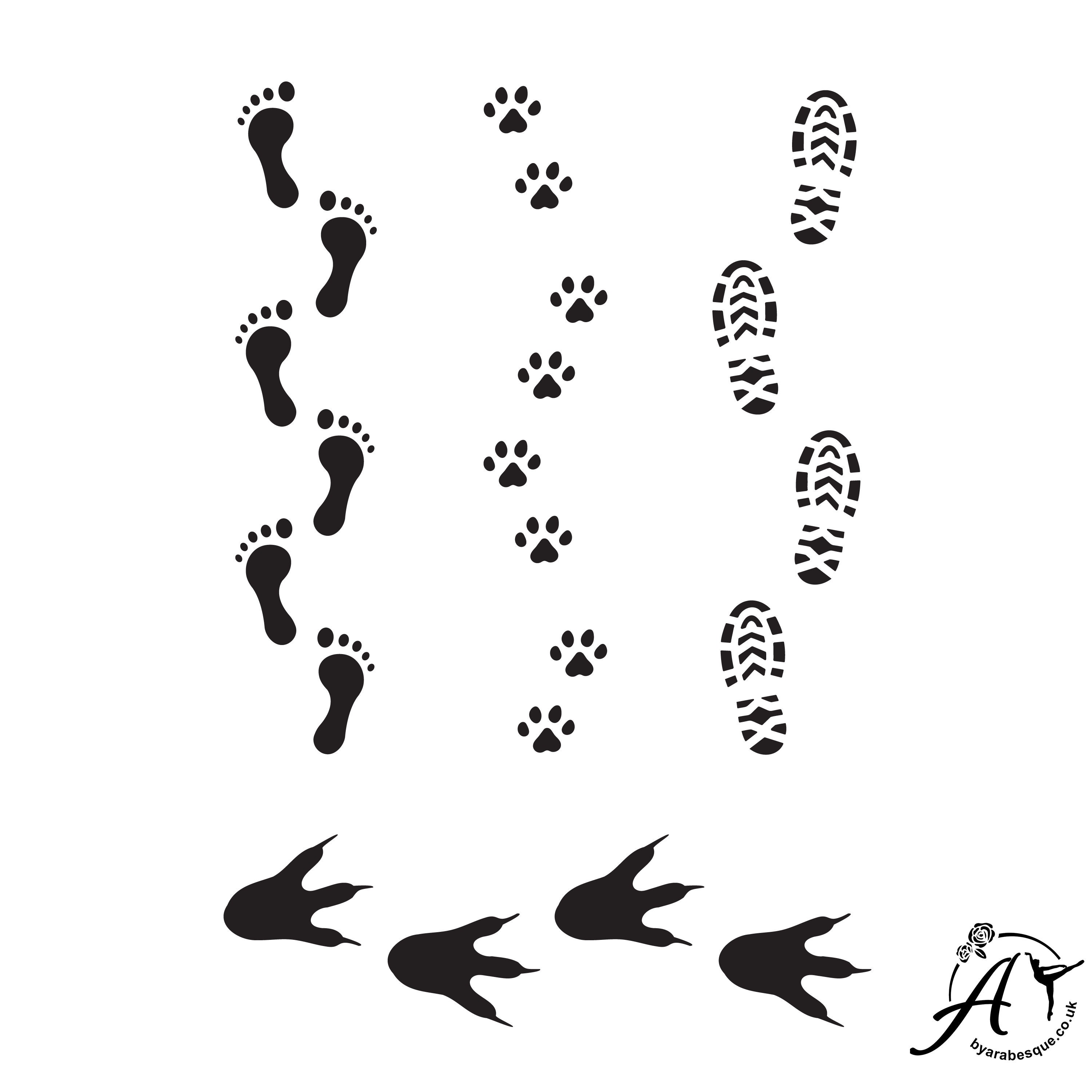 Self-adhesive Reusable Stencil Footprint Borders - Etsy