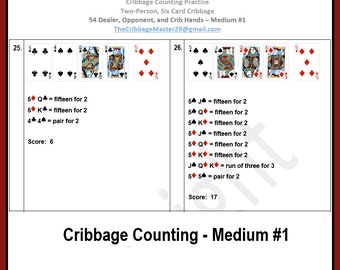 Cribbage Counting HARD Practice HARD Cribbage Hands - Etsy