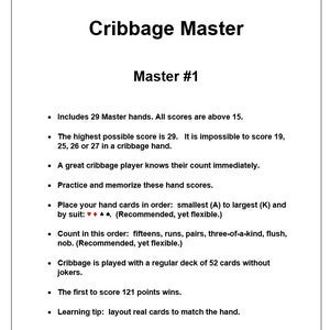 Cribbage Counting MASTER - Practice MASTER Cribbage Hands - Etsy