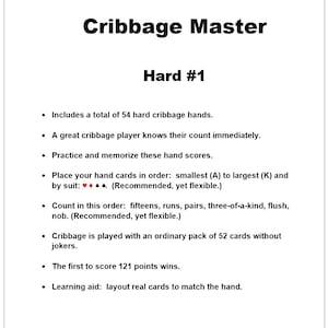 Cribbage Counting HARD - Practice HARD Cribbage Hands - Etsy