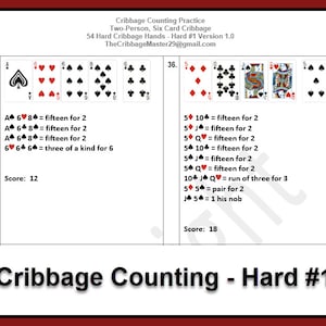 Cribbage Counting HARD - Practice HARD Cribbage Hands - Etsy