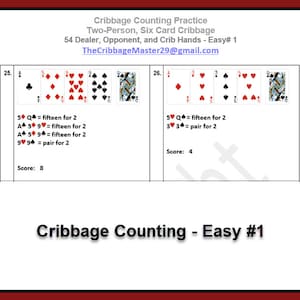 Cribbage Counting EASY - Practice EASY Cribbage Hands - Etsy Canada