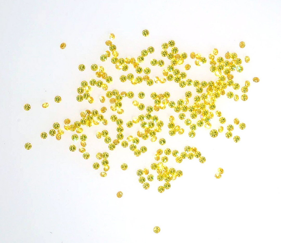 Yellow Moissanite Melee Small Round Loose Stones Bonded Vivid Yellow ...