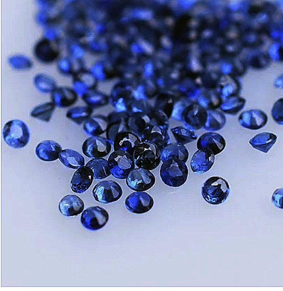 Deep Blue Sapphire Lab Grown Corundum Melee Small Round Stones Sold in ...
