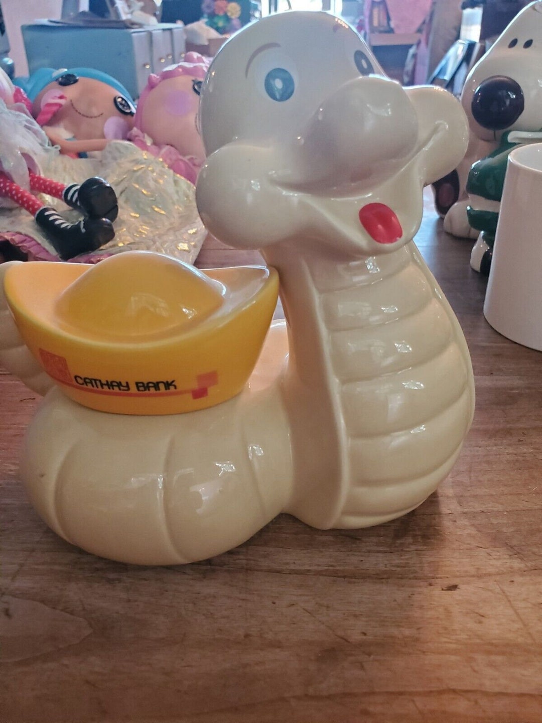 Vintage Cathay Bank Snake Piggy Coin Bank Ceramic 6.5 Tall - Etsy
