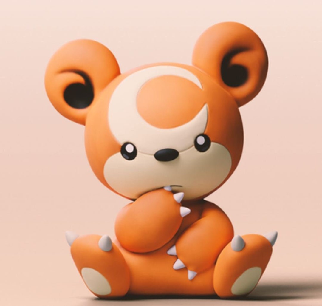 3D Printed and Custom Painted Teddiursa Pokemon - Etsy