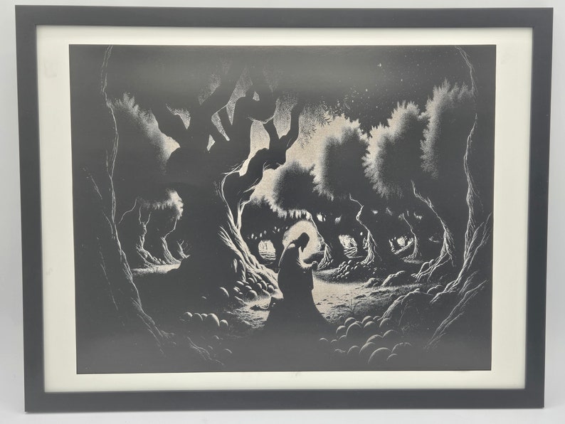Laser Engraving Made to Order Framed Scratch Paper Jesus Praying Laser ...