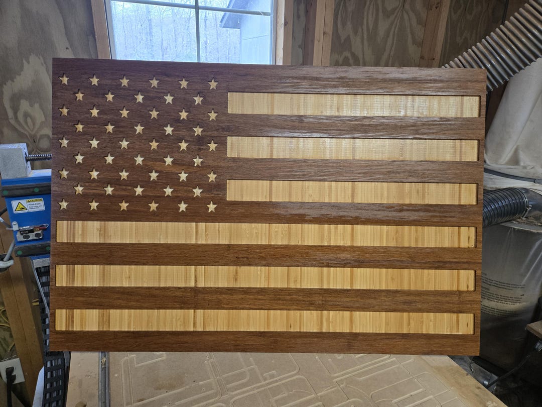 Bamx Bamboo Wooden Standard American Flag - Etsy