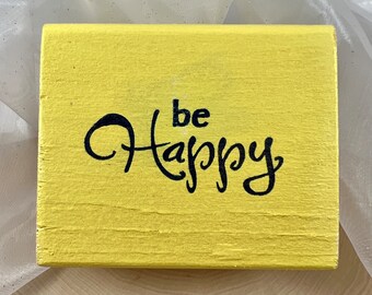 THINK HAPPY Be HAPPY Sign, Think Happy Be Happy Signs, Vintage Style ...