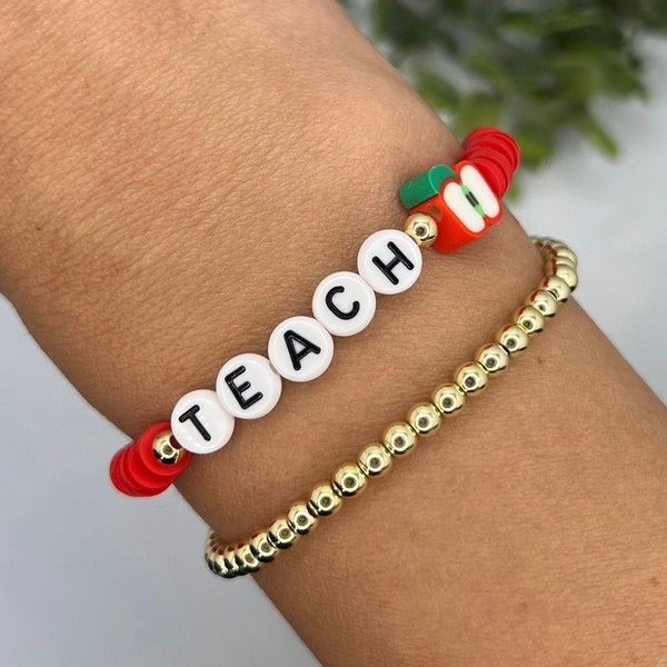 Beaded Teacher Bracelet - Etsy