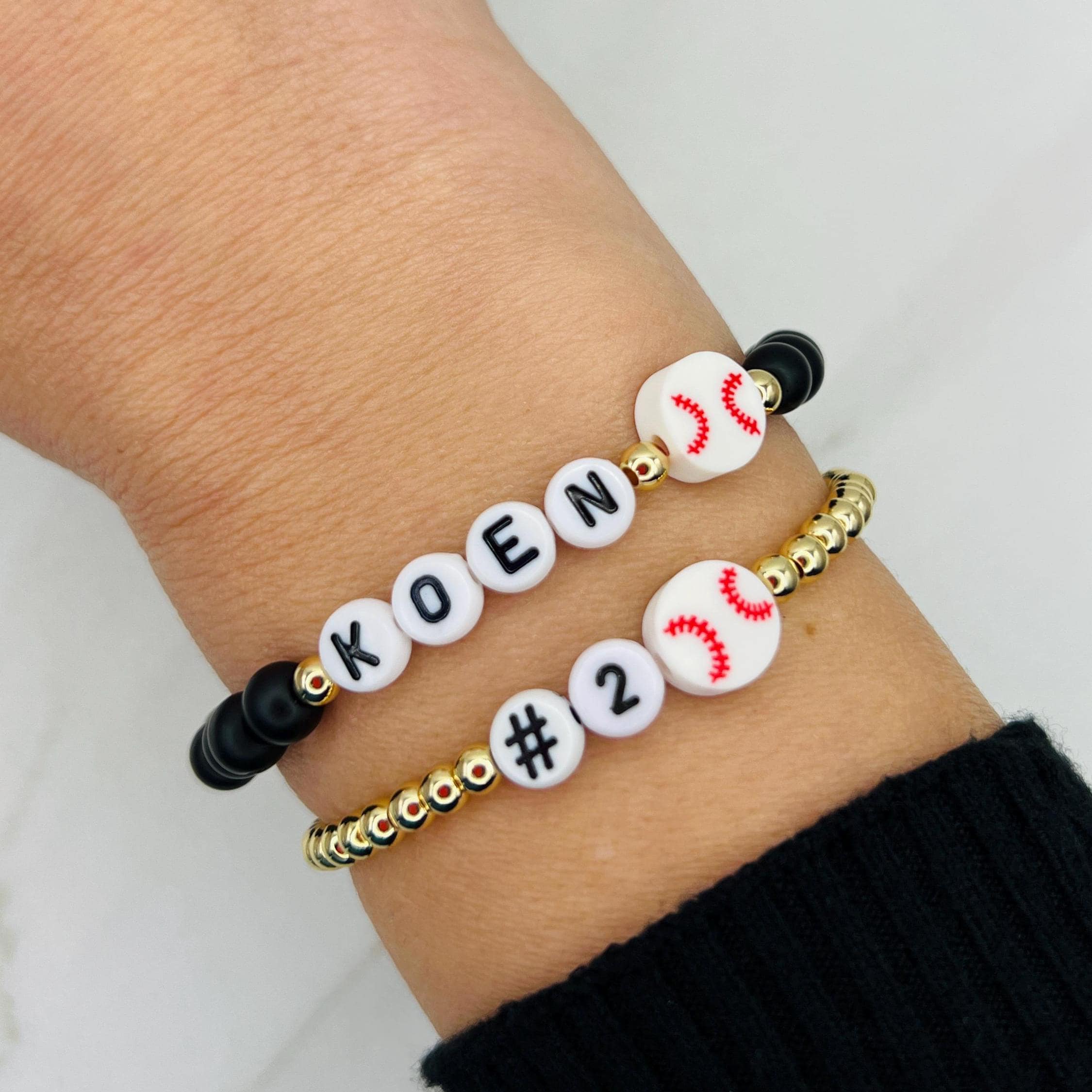 Personalized Baseball Bracelet Set, Baseball Mom Bracelet, Custom ...