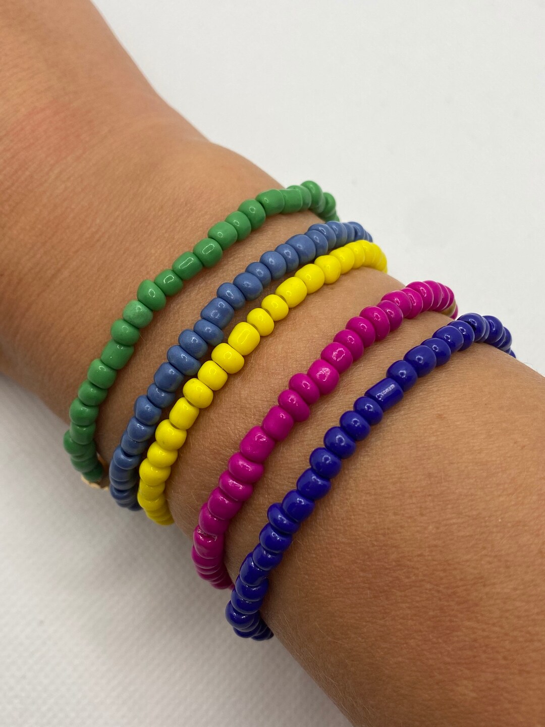 Solid Color Stacking Bracelets | Colorful Beaded Bracelet | Custom ...