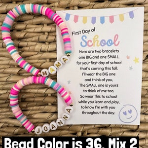 Back to School Bracelet Set Mommy and Me Bracelets First Day of School ...
