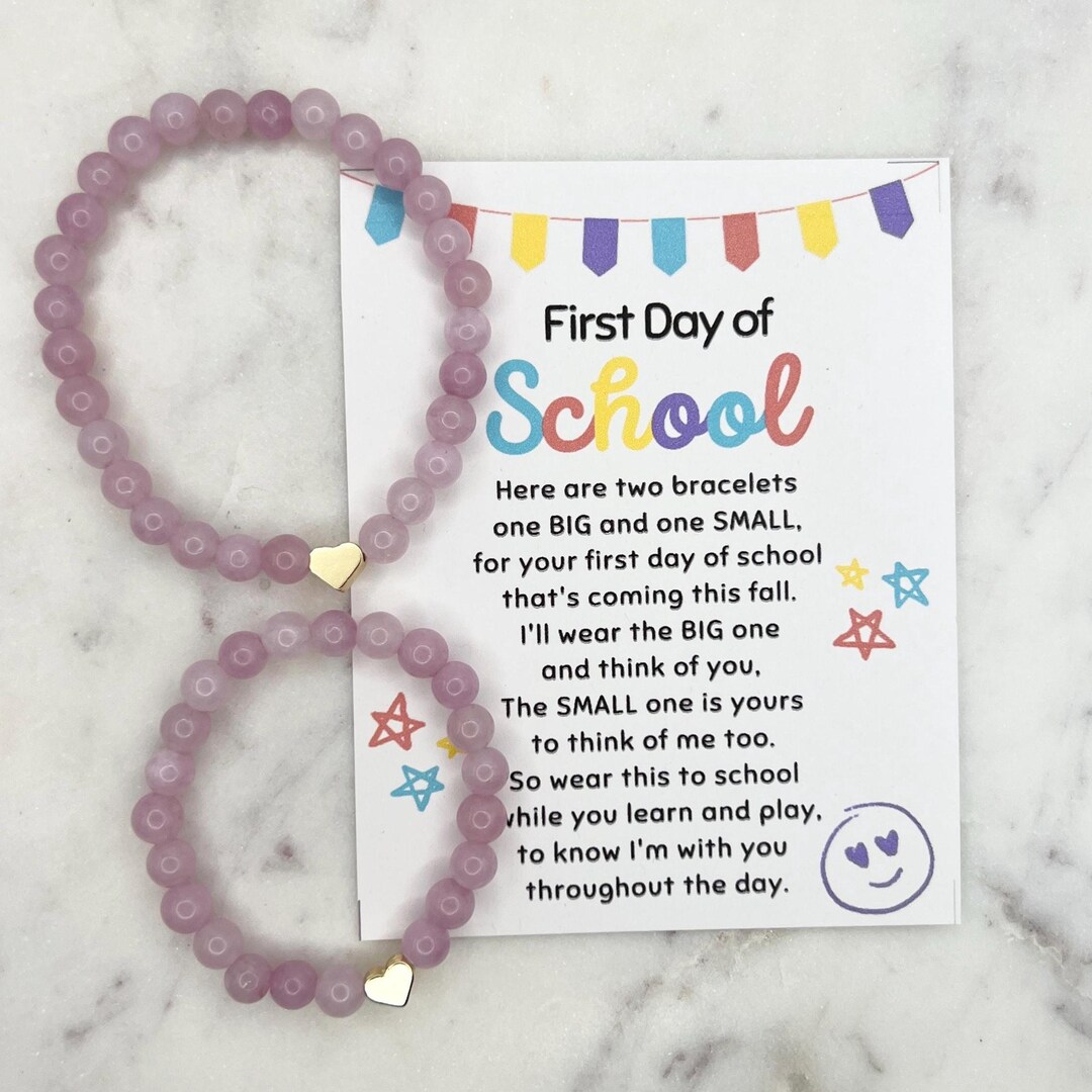 Matching Heart Bracelet Set First Day of Kindergarten Mommy and Me ...