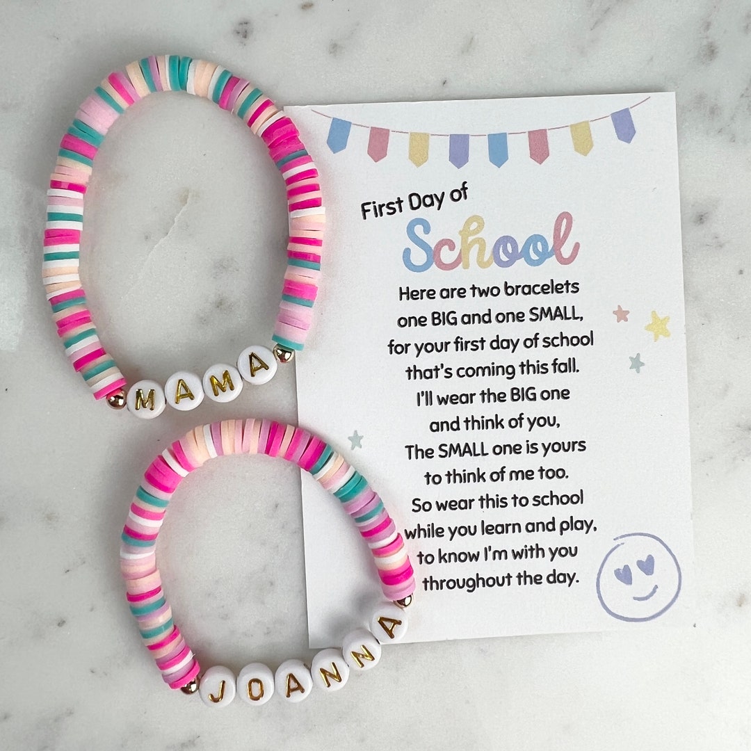 Back to School Bracelet Set | Mommy and Me Bracelets | First Day of ...