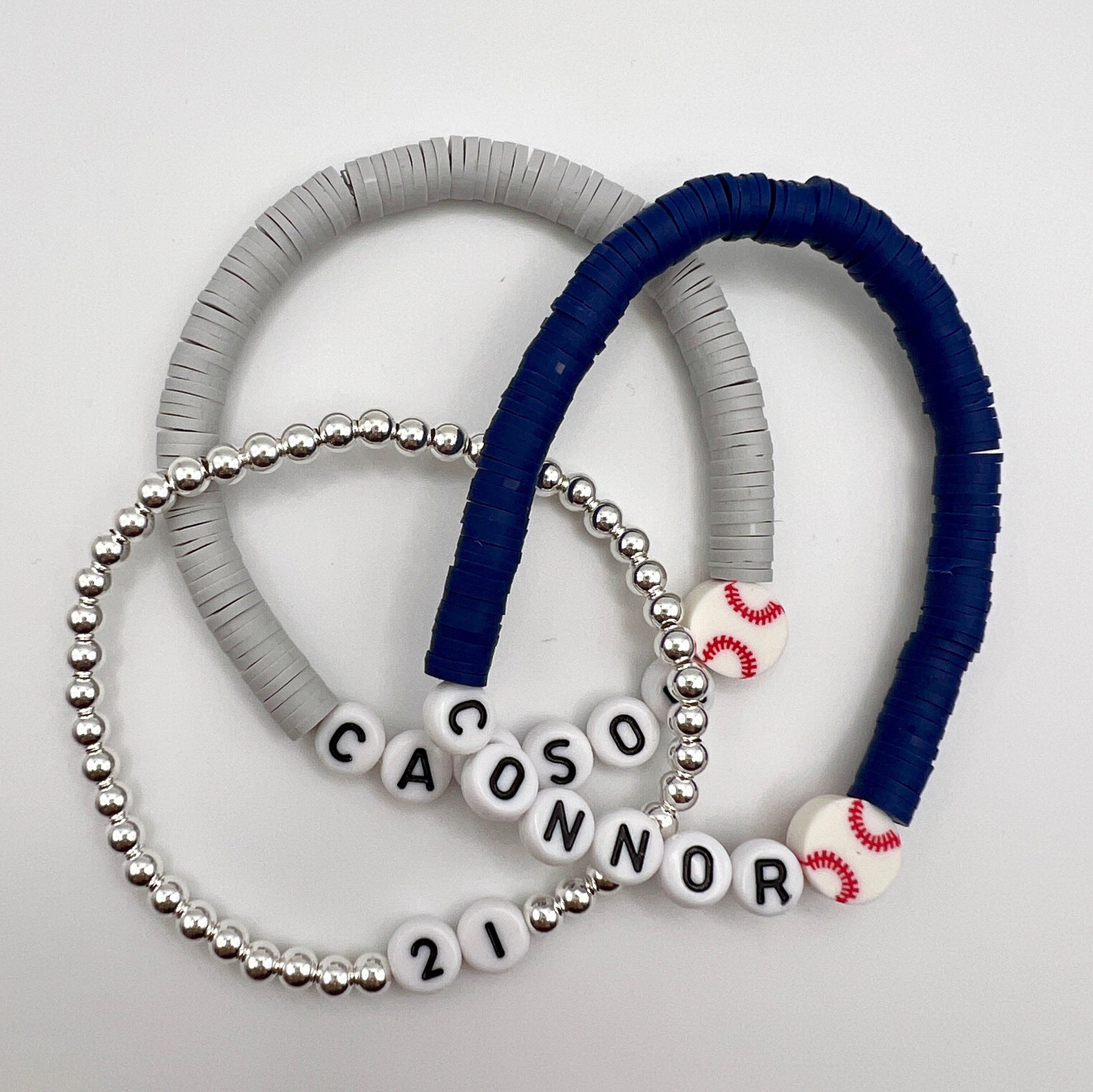 Baseball Heishi Name Bracelet Sports Bracelet for Kids - Etsy