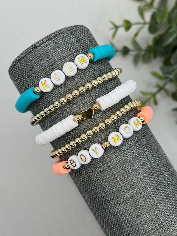 Personalized Word Bracelet Custom Letter Bracelet Mama - Etsy