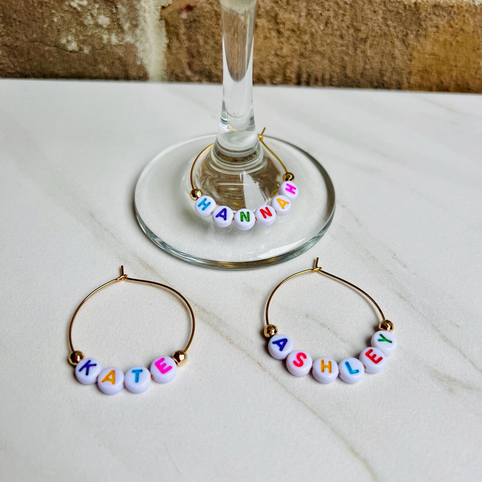 Custom Name Tags for Wine Glasses, Wine Glass Charms, Personalized ...