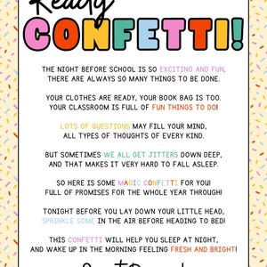 Ready Confetti First Day of School Back to School Confetti Jitter ...