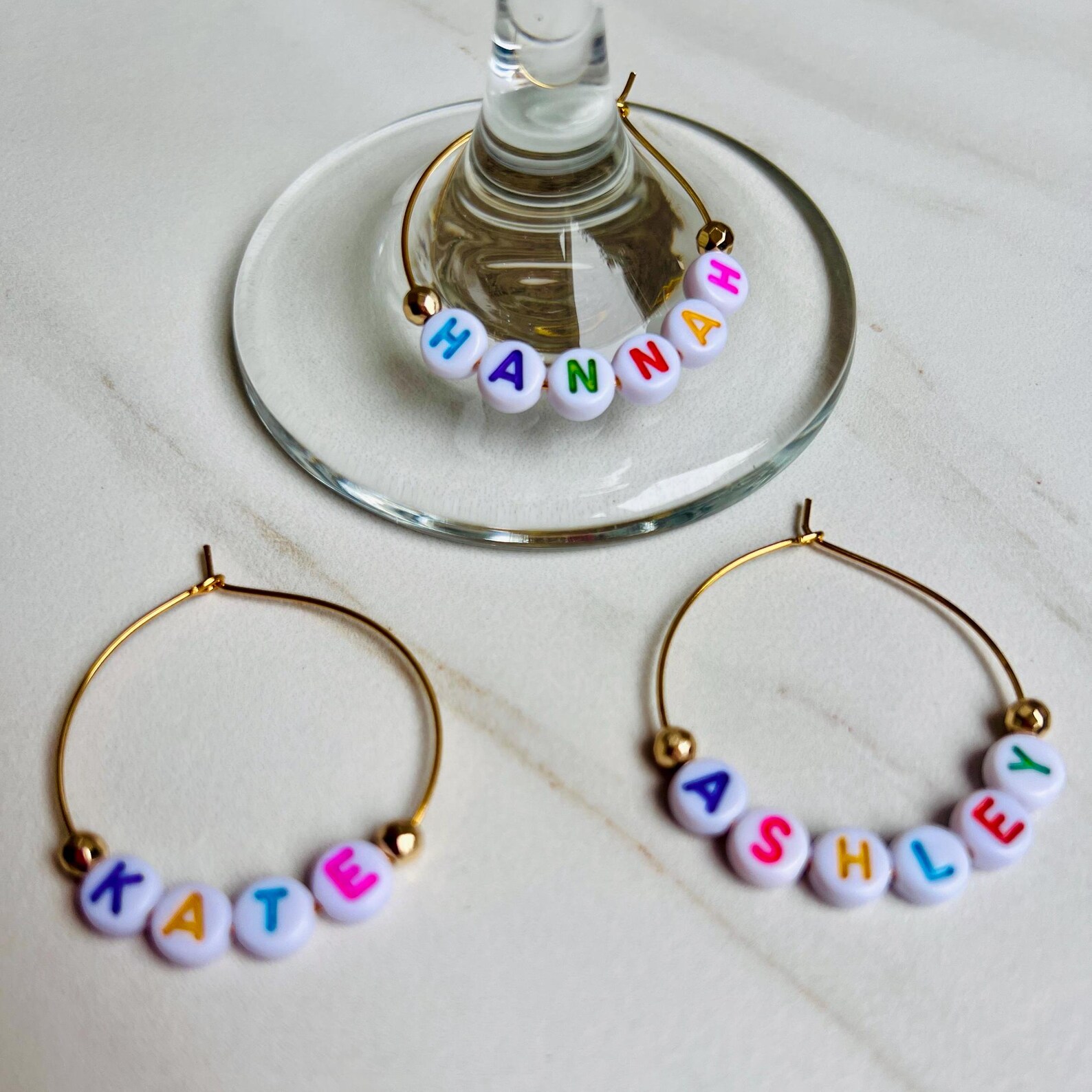 Custom Name Tags for Wine Glasses, Wine Glass Charms, Personalized ...