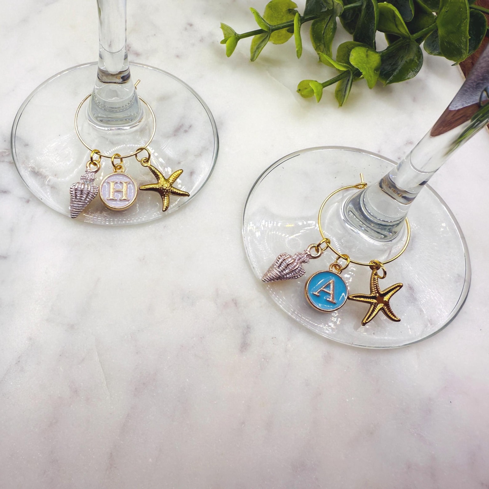Last Toast on the Coast Initial Wine Charm, Beach Theme Bachelorette ...