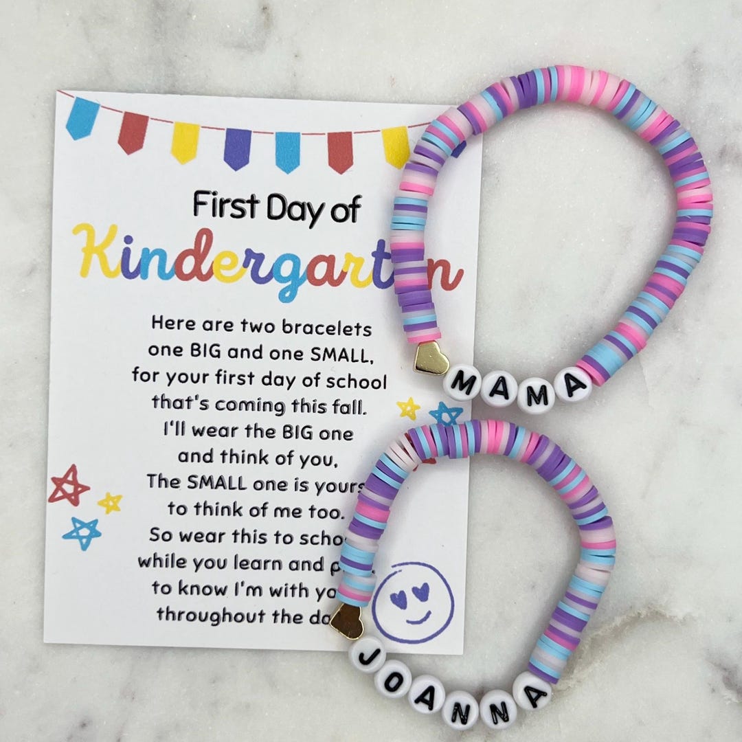 First Day of Kindergarten Bracelet | Mommy and Me Bracelet | Back to ...