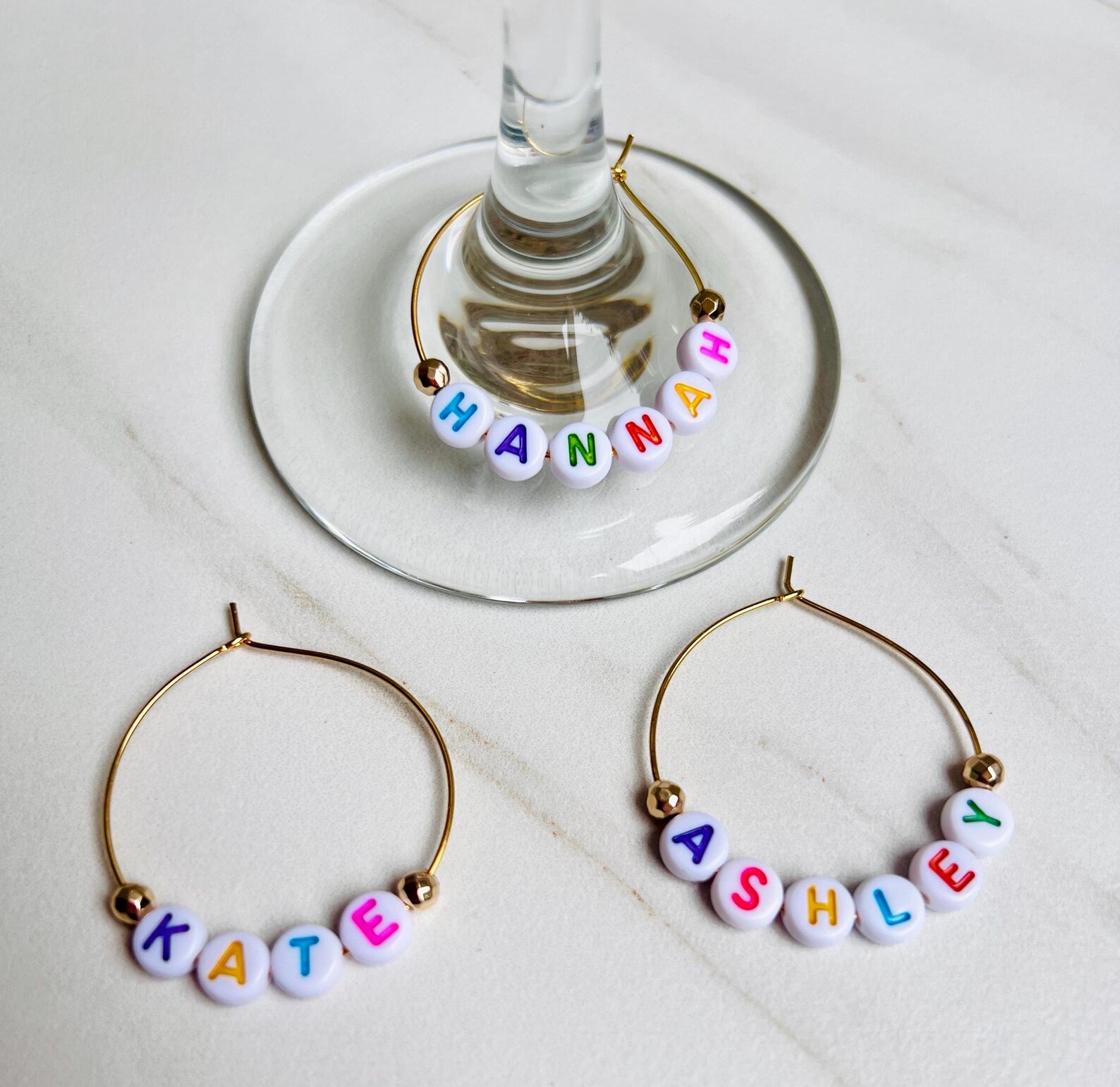 Custom Name Tags for Wine Glasses, Wine Glass Charms, Personalized ...