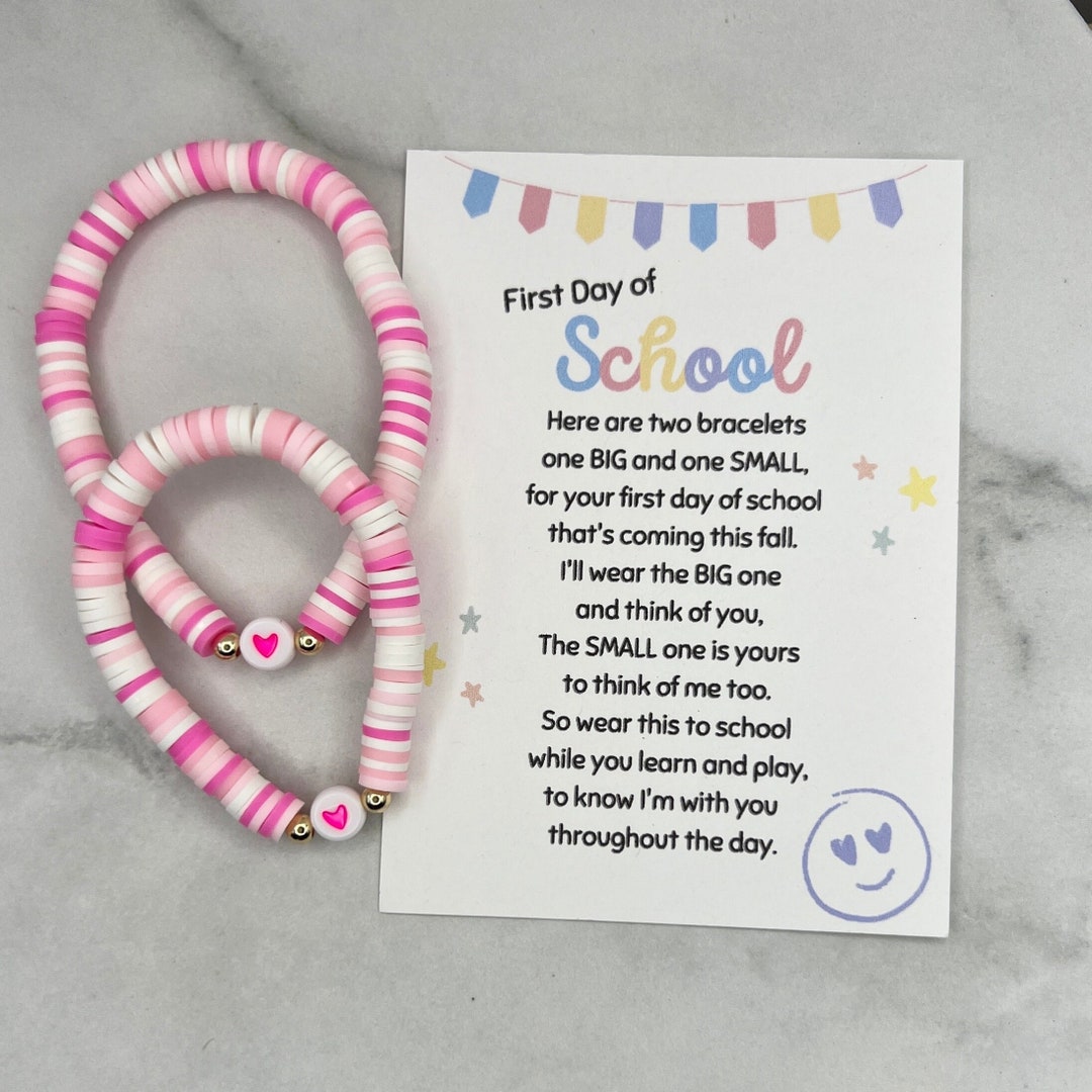 Back to School Mommy and Me Bracelets | Matching Heart Bracelet Set ...